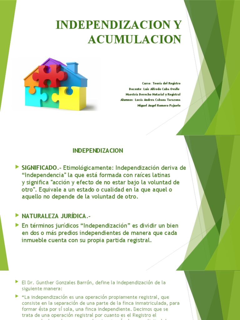 Independización de Predios: Conceptos Clave | PDF | Propiedad | Condominio