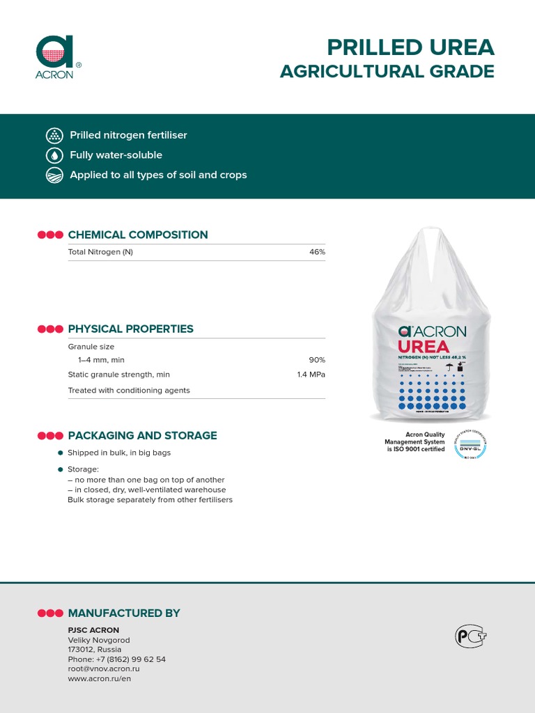 Prilled Urea - Agricultural Grade | PDF