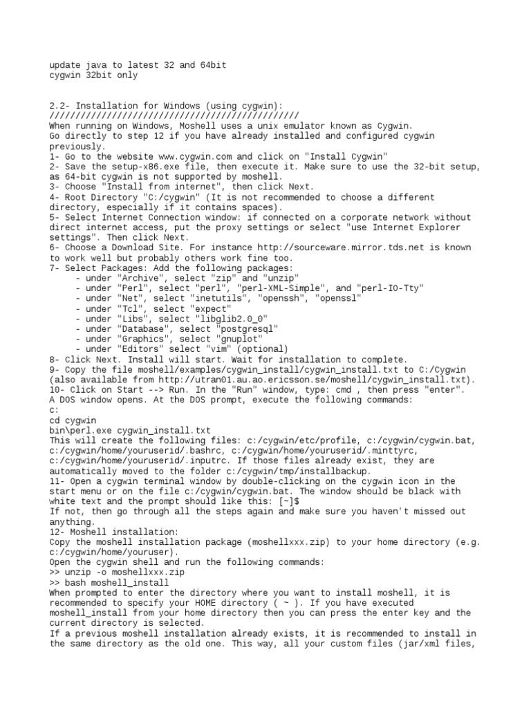 Moshell Installation Guide | PDF | Zip (File Format) | Computer Architecture