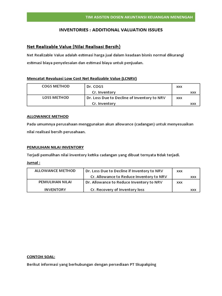 Modul - Inventories - Additional Valuation Issues | PDF