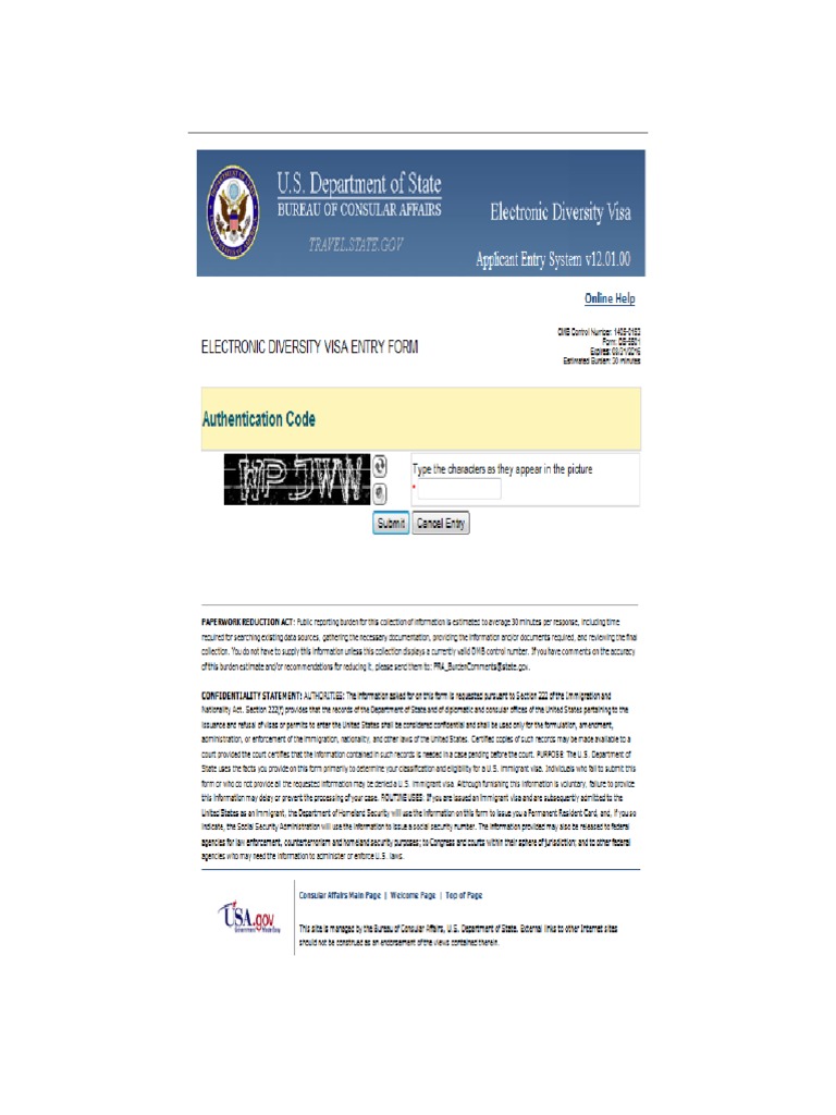 Sample E-DV 2017 Lottery | PDF