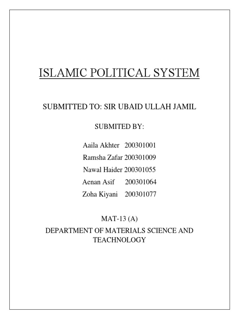 Islamic Political System Mat-13a | PDF | Ali | Caliphate