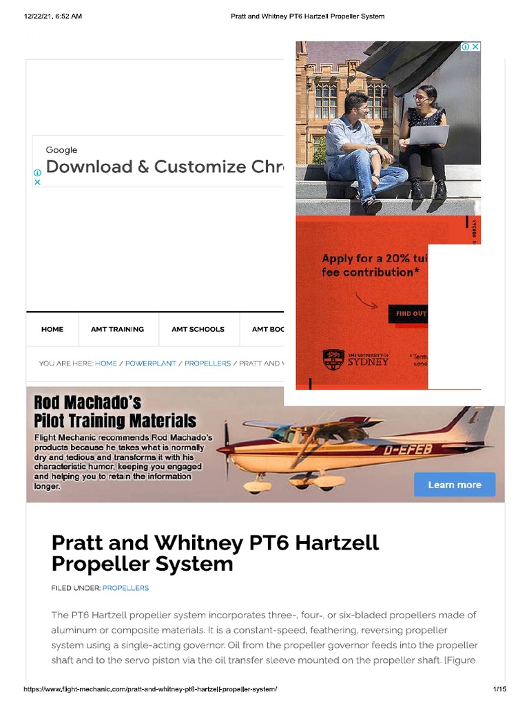 Pratt and Whitney PT6 Hartzell Propeller System | PDF