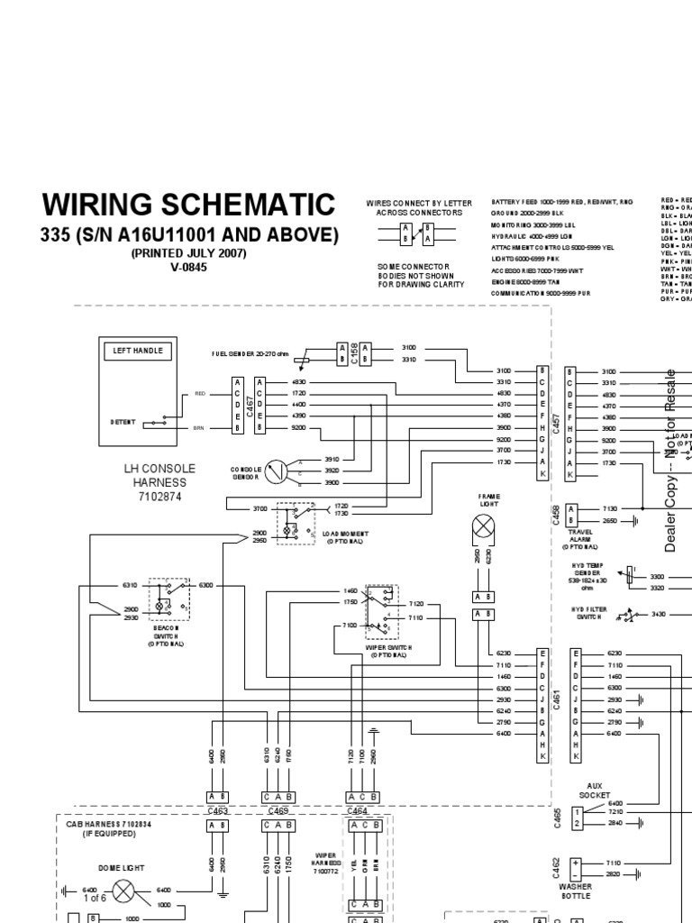 Wiring Schematic: 335 (S/N A16U11001 AND ABOVE) | PDF | Manufactured ...