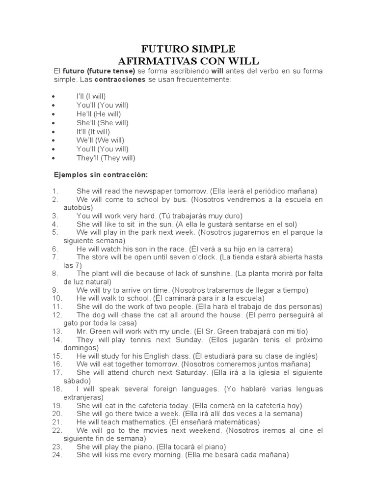 Futuro Simple Pdf