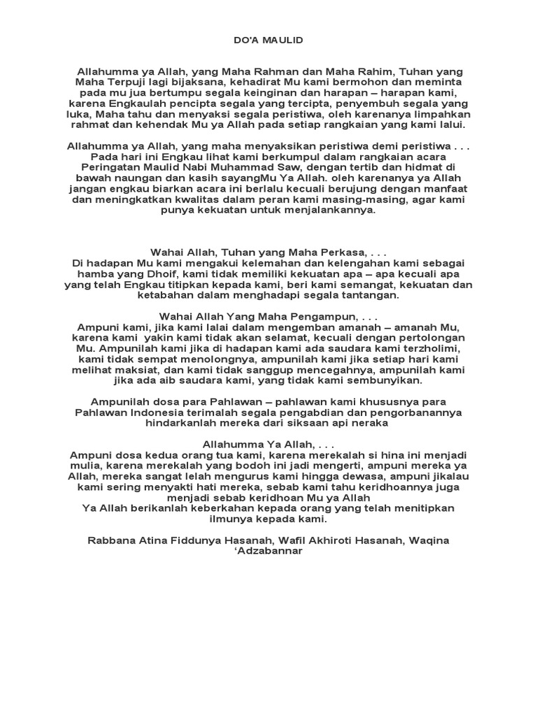 Doa Maulid | PDF