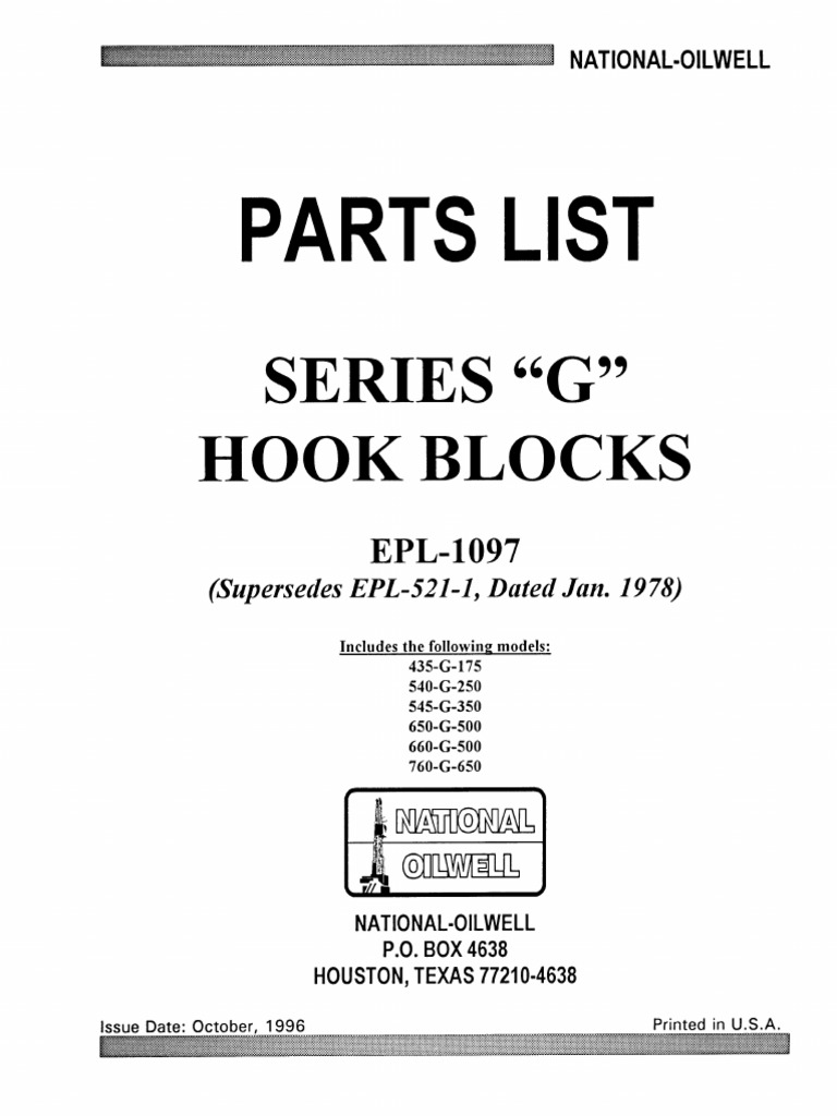 Travelling Block National Hook Type G | PDF