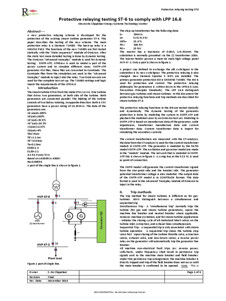 Protective Relaying Testing ST6 | PDF | Transformer | Relay