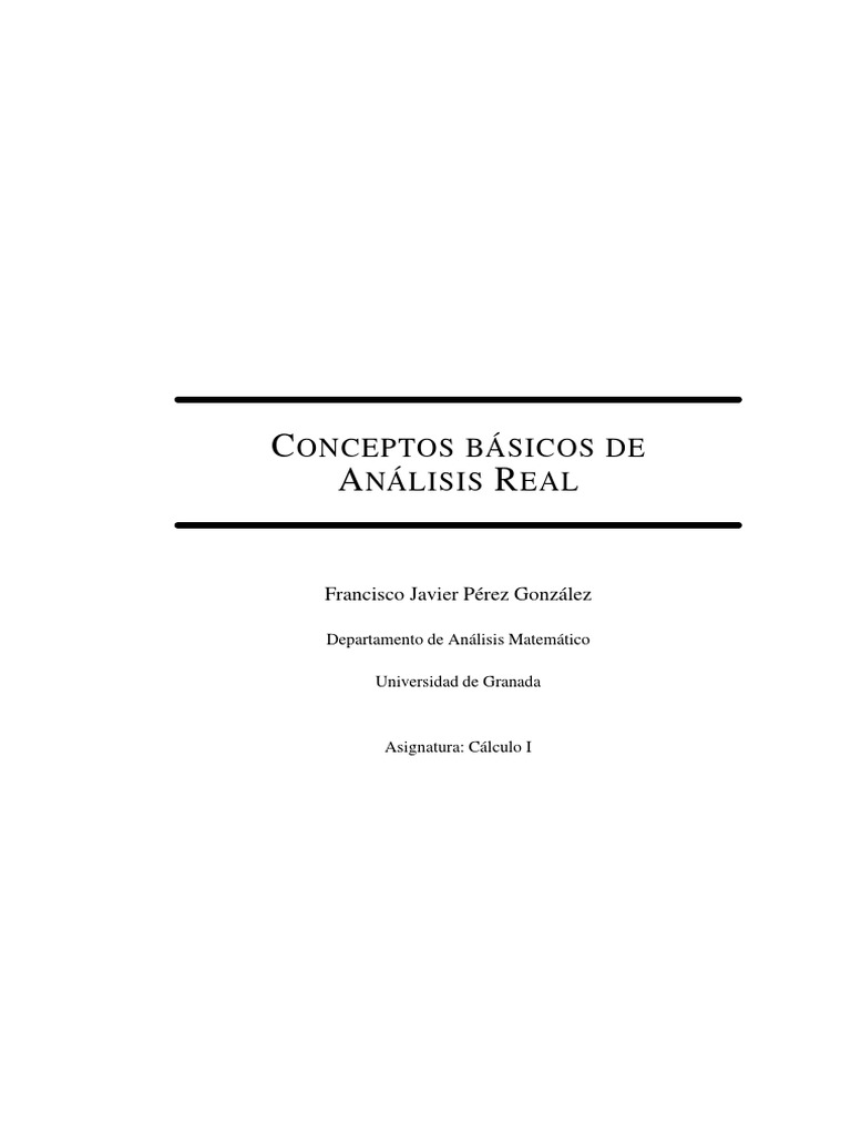 Conceptos Basicos Analisis Real | PDF | Números | Intervalo (Matemáticas)