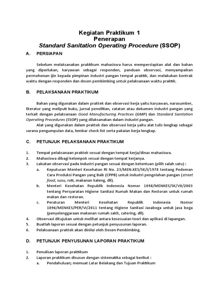 Panduan Ssop Dan Lembar Praktikum Ssop | PDF