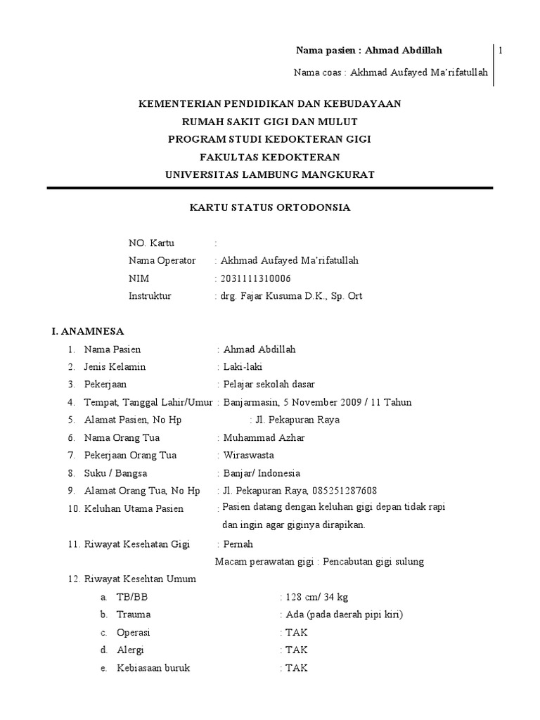 AK Typodont 1 Akhmad Aufayed | PDF