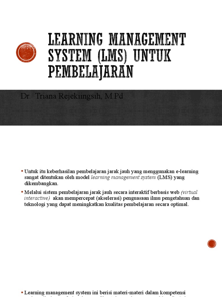 Learning Management System (LMS) Untuk Pembelajaran | PDF