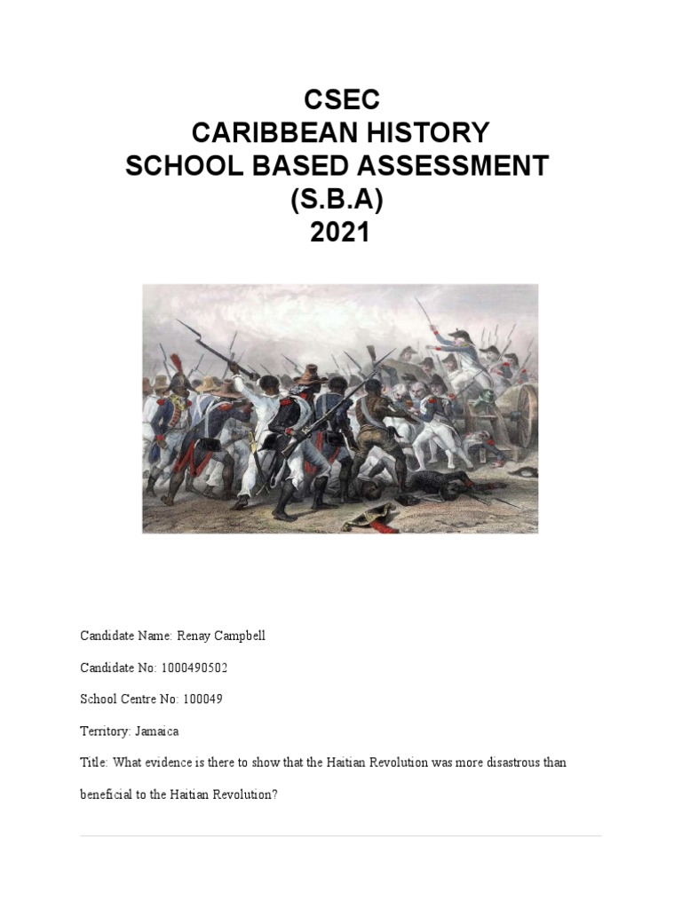 CSEC History SBA | PDF | Haiti | Slavery