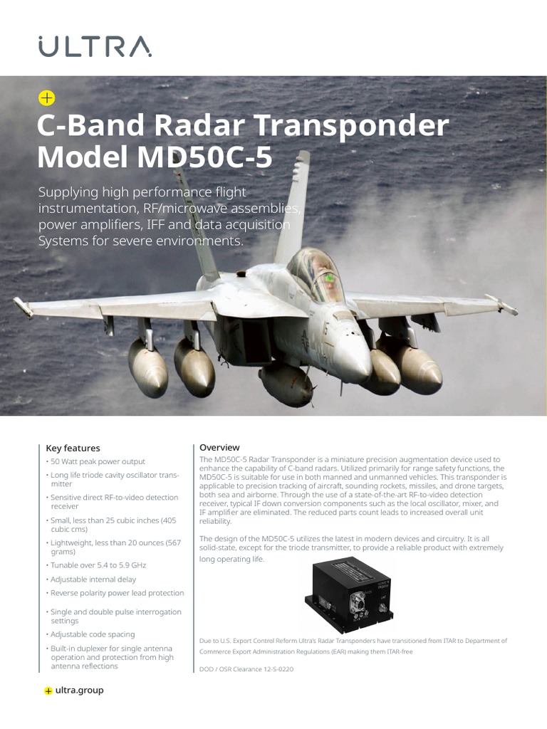 C-Band Radar Transponder Model MD50C-5 | PDF | Radar | Amplifier