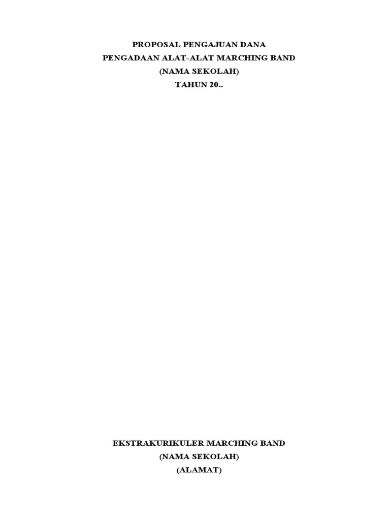 Proposal Pengajuan Dana Untuk Pengadaan Alat Alat Marching Band | PDF