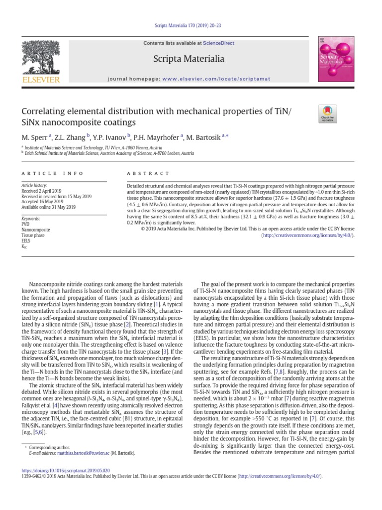 Scripta Materialia: M. Sperr, Z.L. Zhang, Y.P. Ivanov, P.H. Mayrhofer ...
