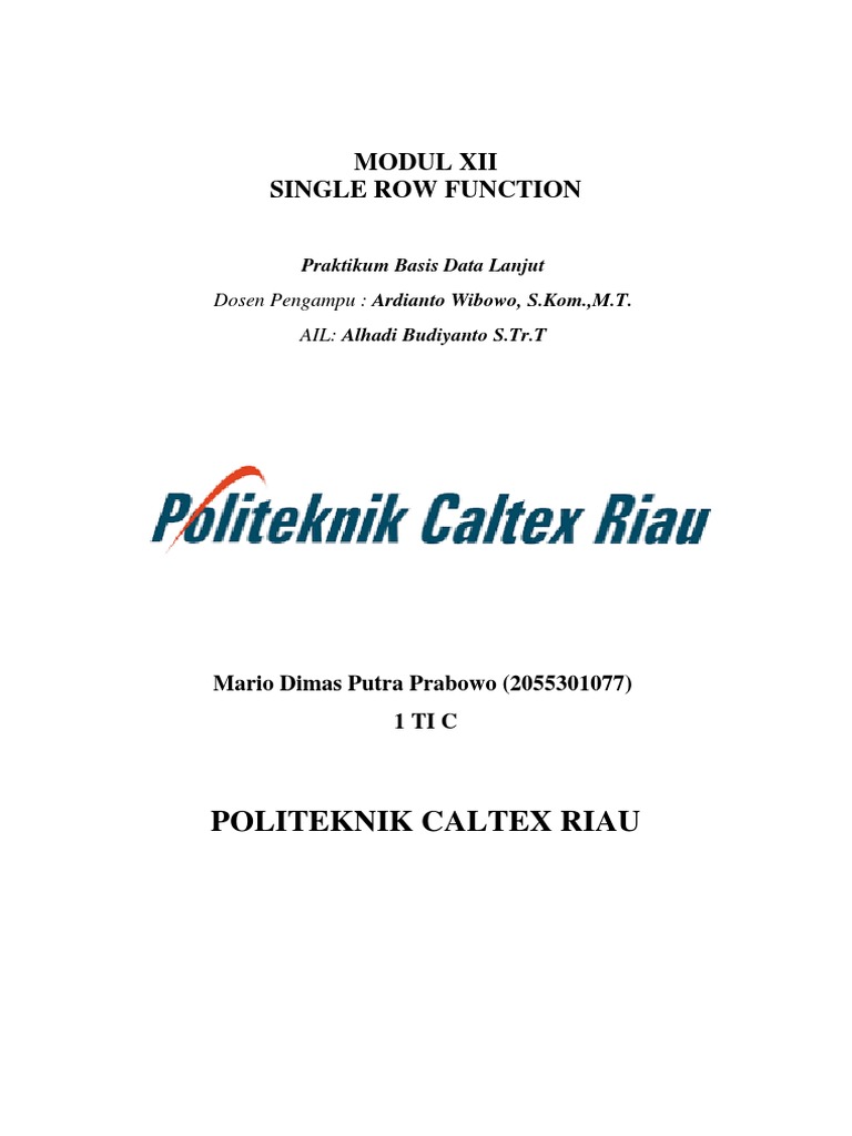 Pertemuan 14 Single Row Function | PDF