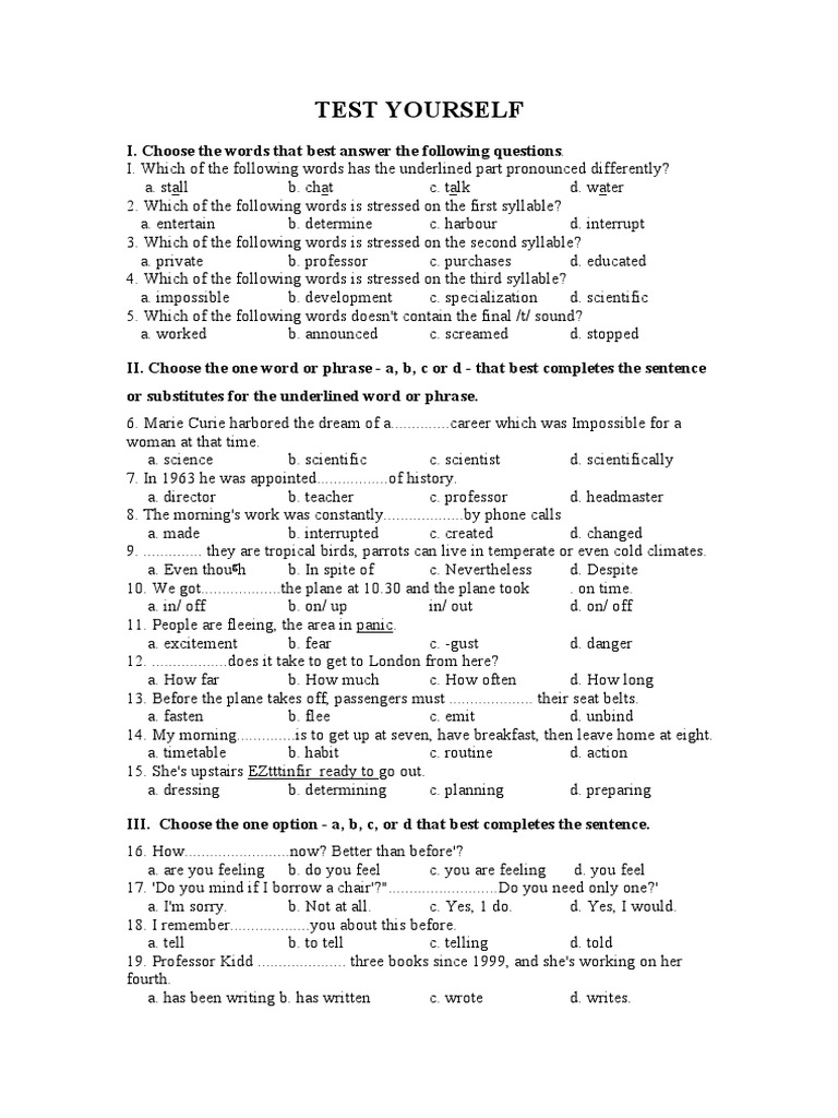 Test Yourself Pdf Download Free Pdf Linguistics Human Communication