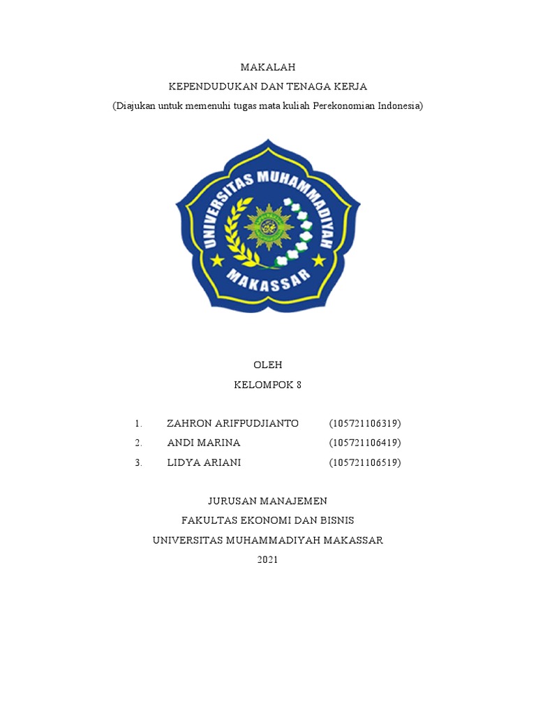 Makalah Kependudukan Dan Tenaga Kerja | PDF Makalah Kependudukan Dan Tenaga Kerja | PDF