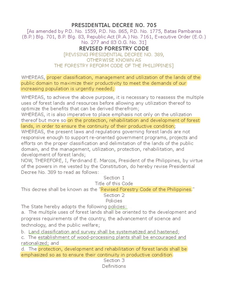 PD 705 | Download Free PDF | License | Forests