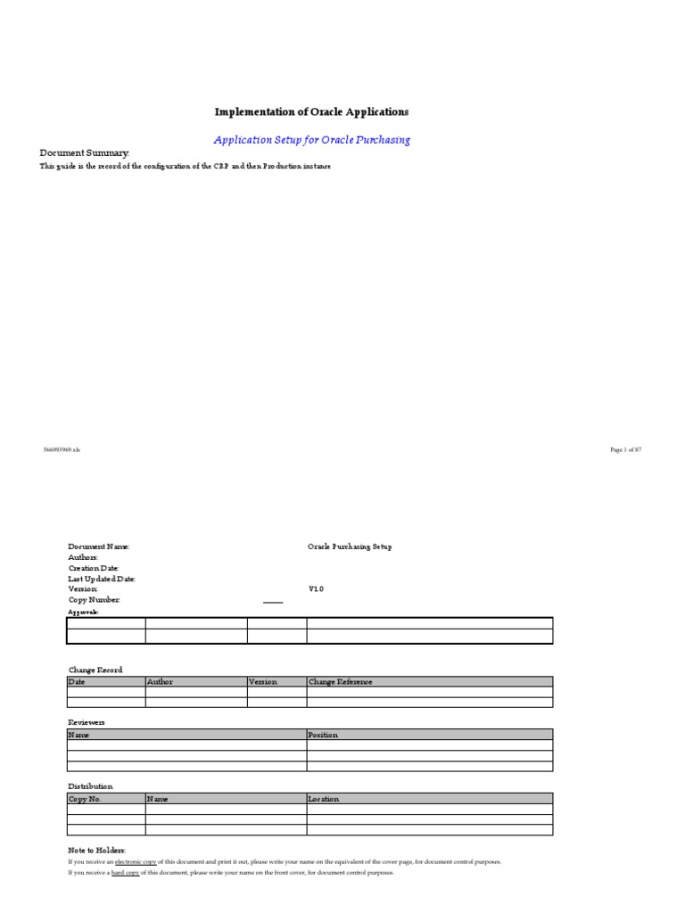 Br100 - Purchasing Setups V 1 0 | PDF | Microsoft Excel | Computing