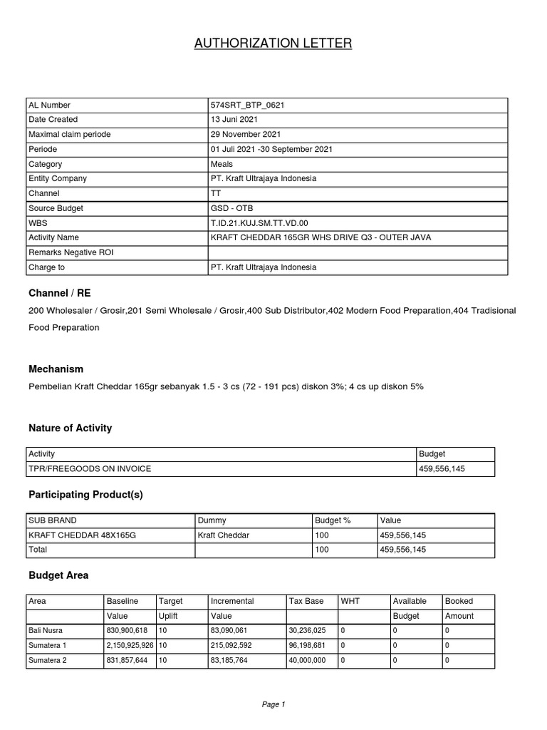 Authorization Letter: Channel / RE | PDF