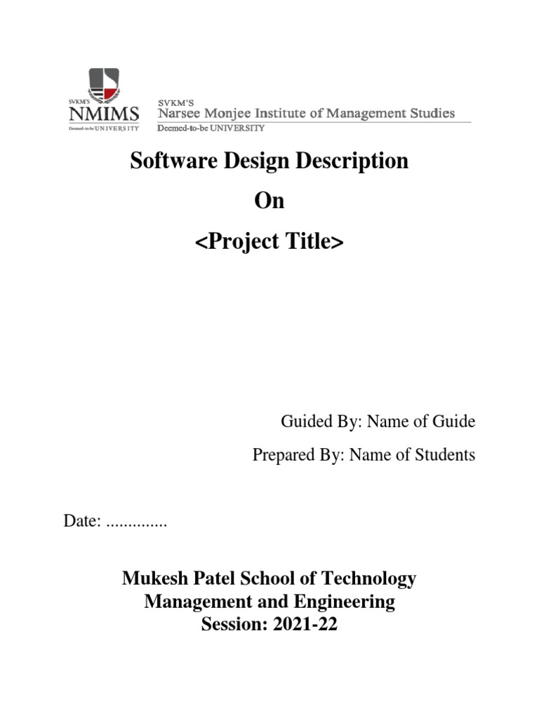 Software Design Description (SDD Report) Template | PDF | System | Use Case