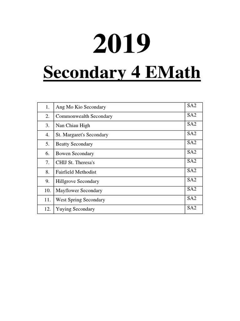 Secondary 4 Emath | PDF | Area | Volume
