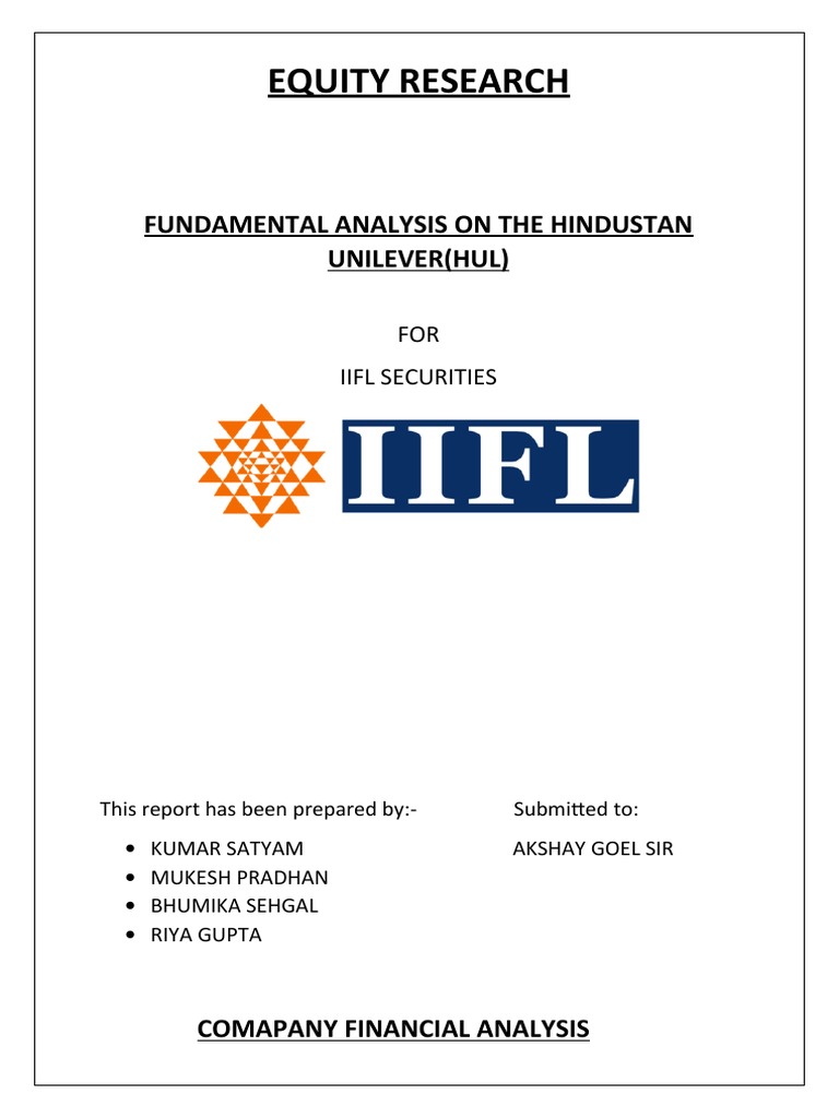 HUL Equity Research: Fundamental Analysis | PDF | Valuation (Finance ...