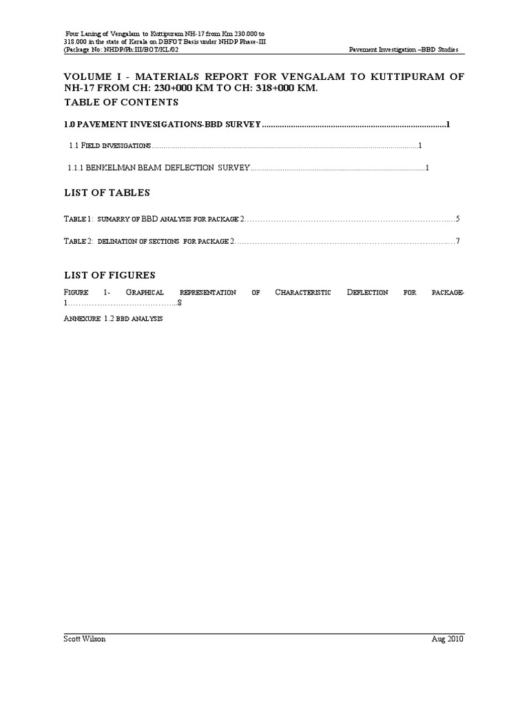 BBD Report For NH-17 For Package-2 | PDF | Beam (Structure) | Calibration