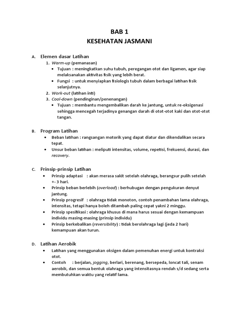 Prinsip FITT dalam Latihan Kebugaran | PDF | Karier & Perkembangan ...