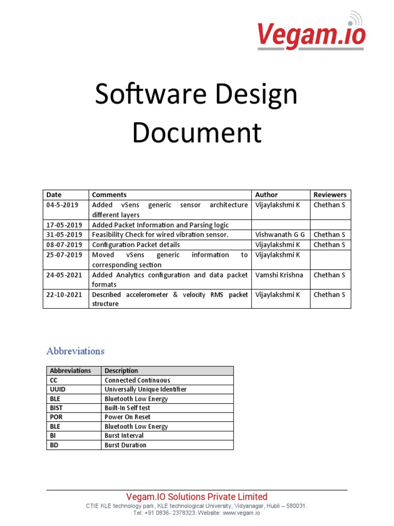 Vsens Sofware Design Document | PDF | Computing | Computer Engineering