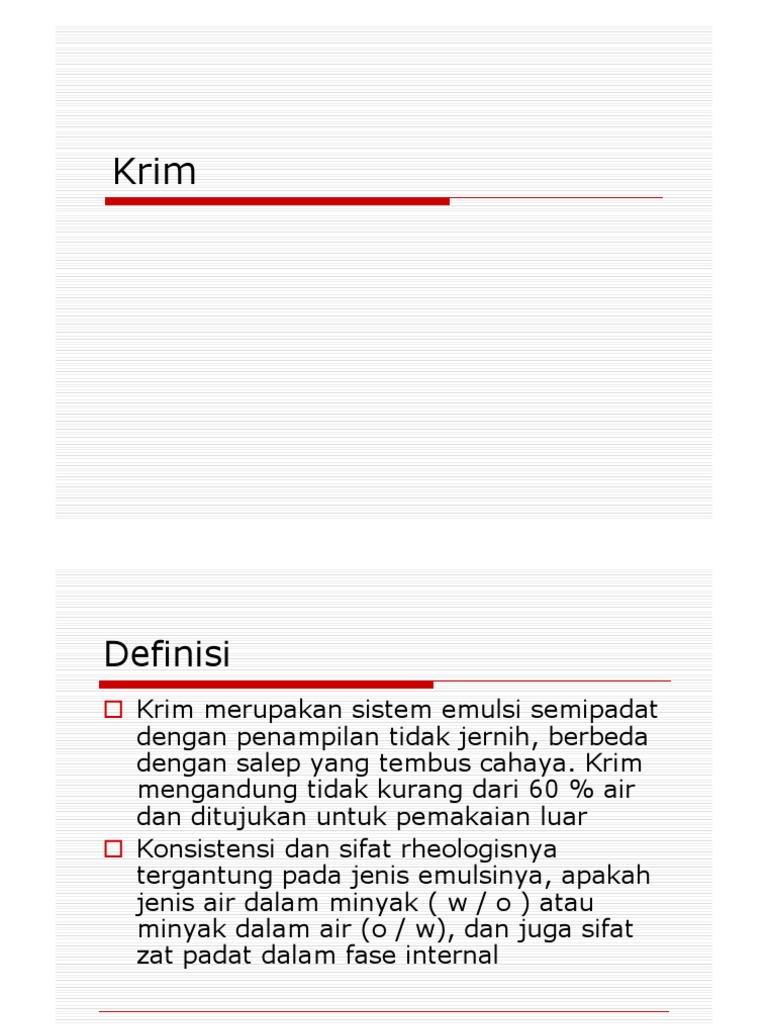 Formulasi Sediaan Semi Padat KRIM | PDF
