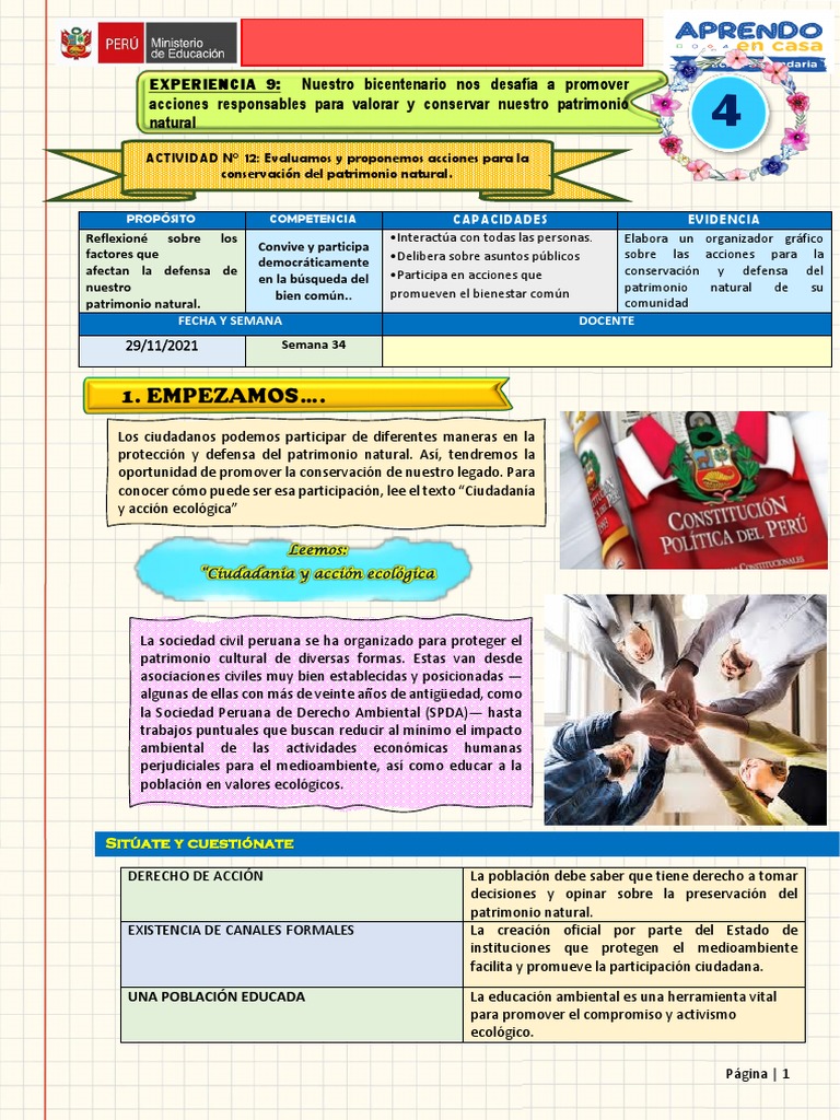 4º DPCC Actv.12 Exp9 | PDF | Perú | Bienes (Ley)