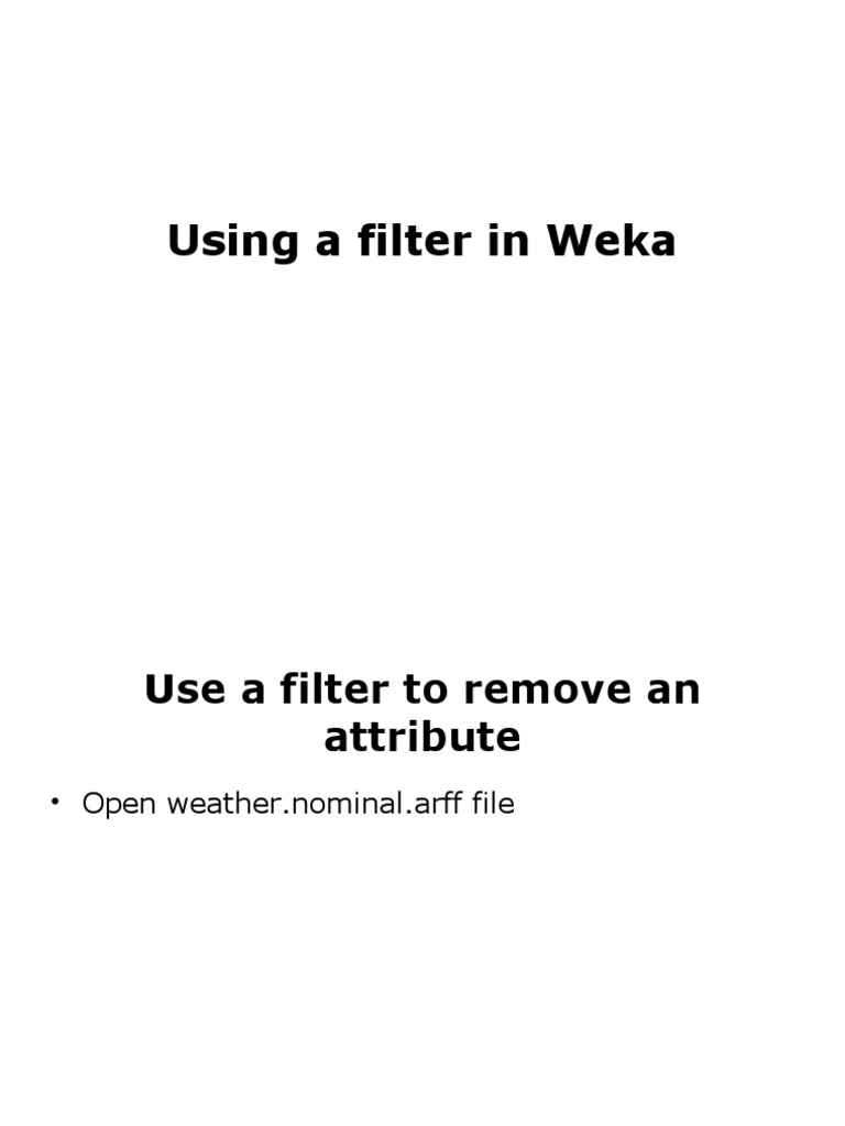 Using A Filter in Weka | PDF