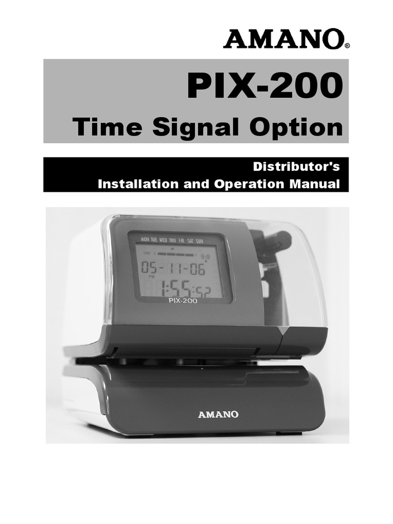 Pix200 Ajr-501300 Time Signal Instl-Operation Manual | PDF | Electrical ...