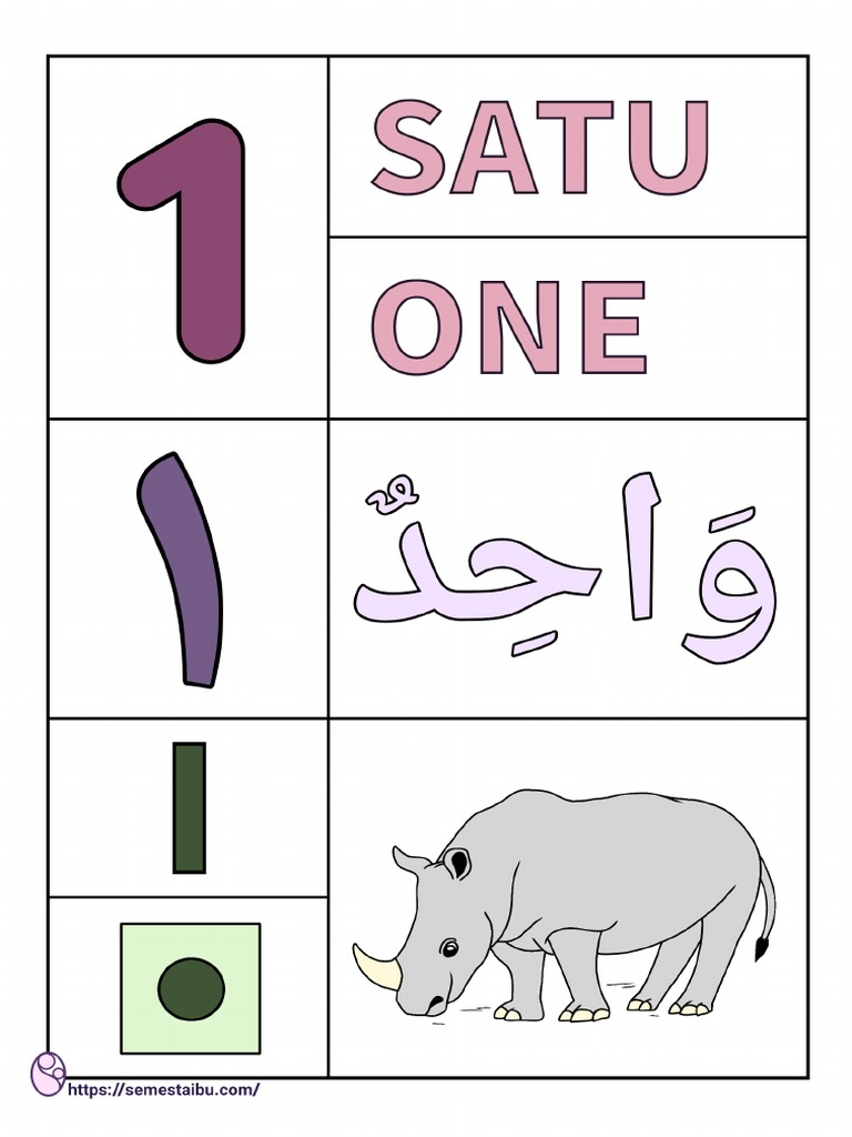 Flashcard - Angka 1-10 | PDF