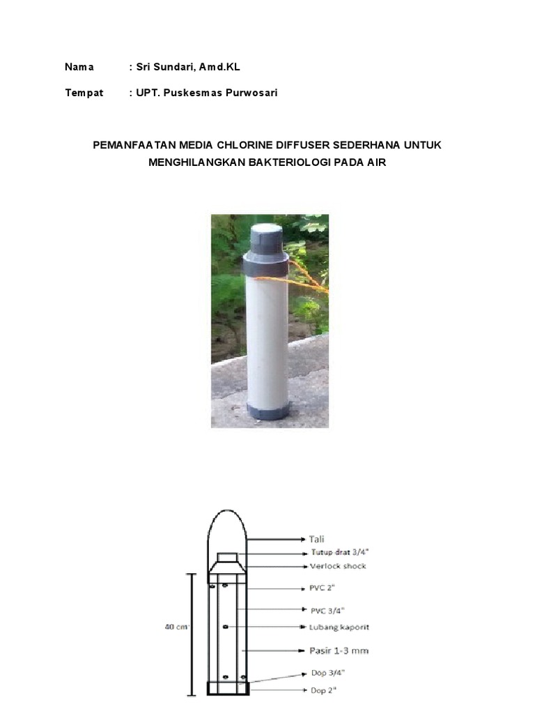 Bukti Pemanfaatan Chlorine Diffuser Sederhana | PDF