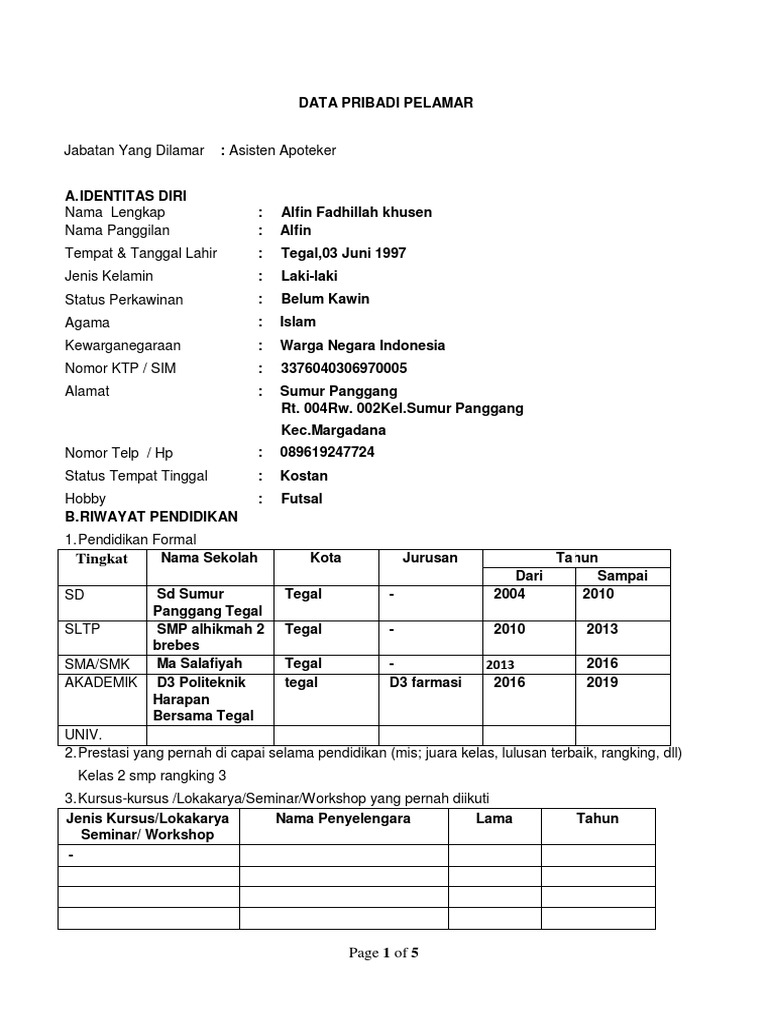 Formulir | PDF