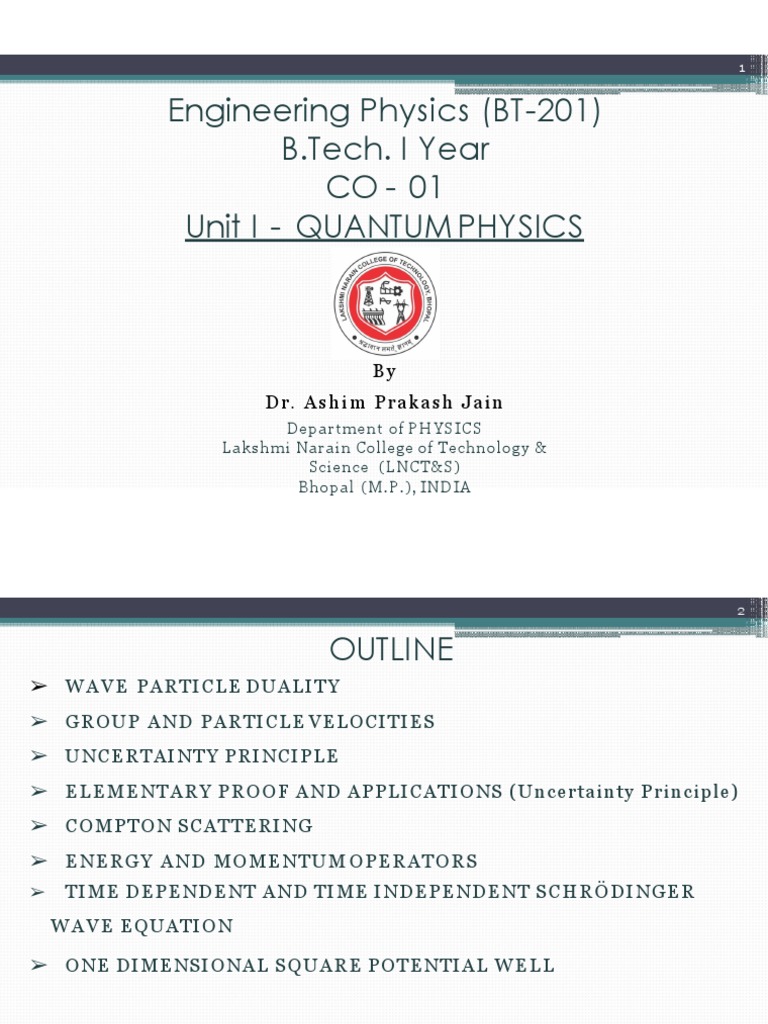 Quantum Physics Overview for B.Tech 1st Year | PDF | Waves | Light