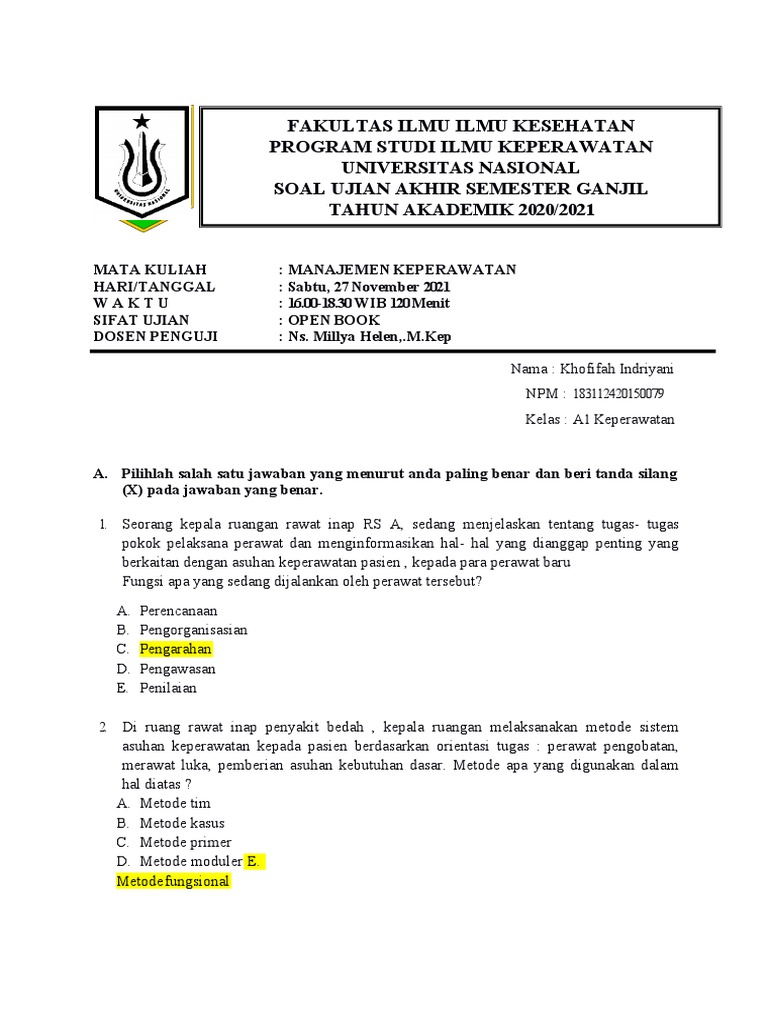 Soal Uts Manajemen 1-Dikonversi | PDF