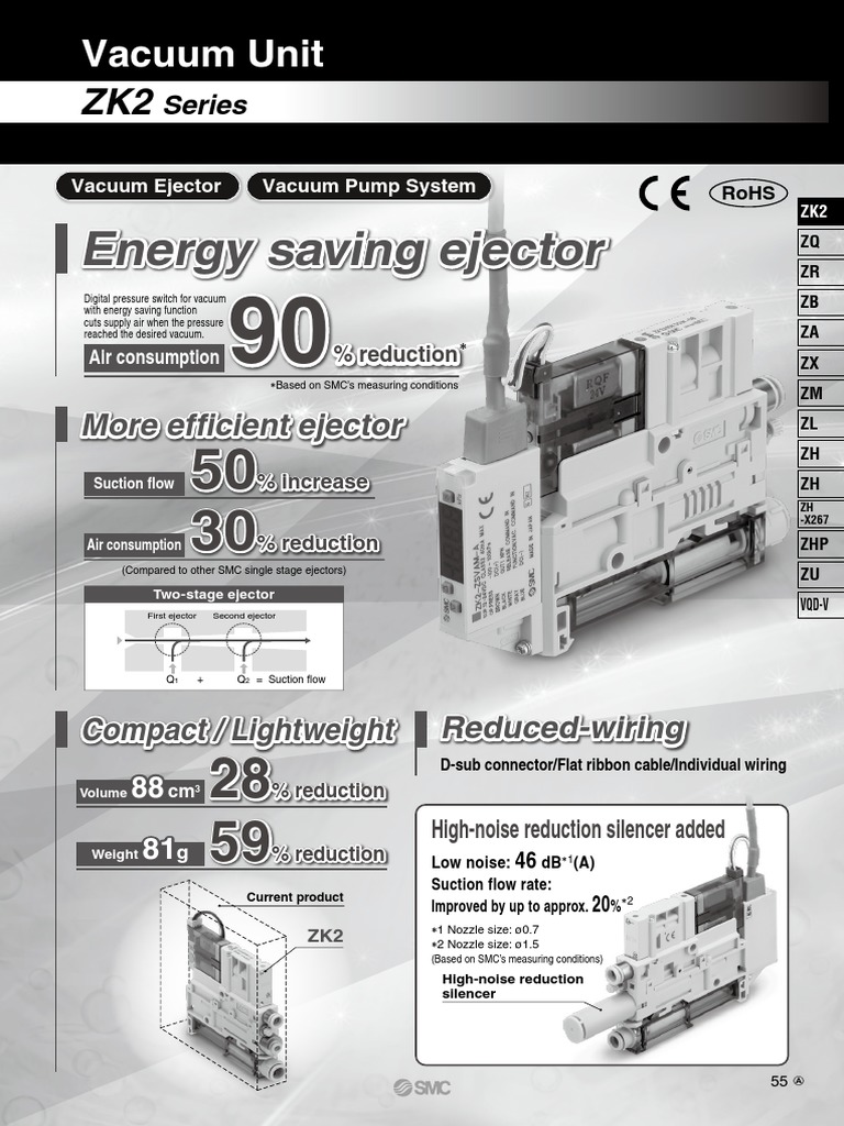 ZK2 Series Vacuum Ejector Overview | PDF | Vacuum | Valve