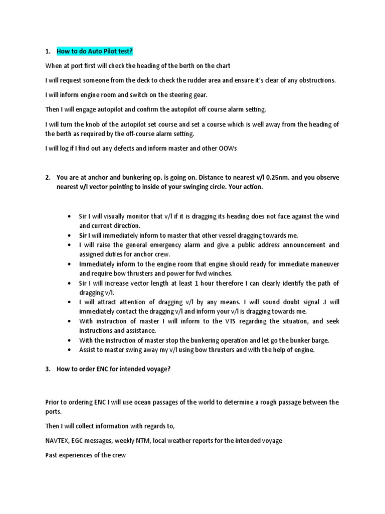 How To Do Auto Pilot Test? | PDF | Watercraft | Shipping