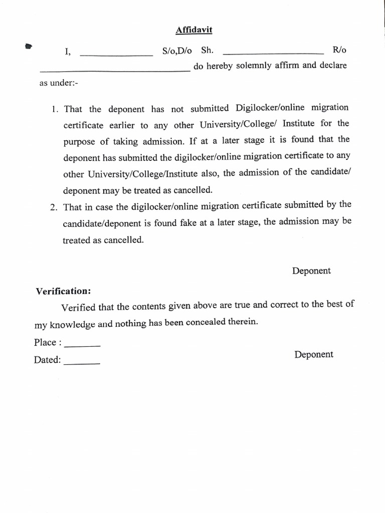 Affidavit Format | PDF