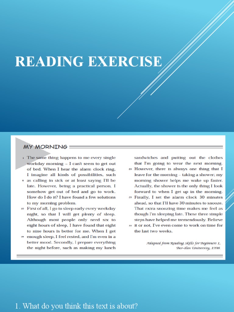 Reading Exercise | PDF