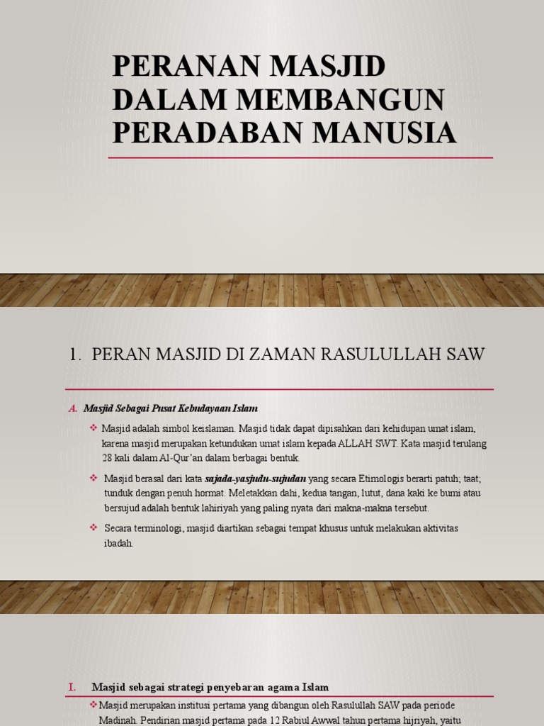 Peranan Masjid Dalam Membangun Peradaban Manusia | PDF
