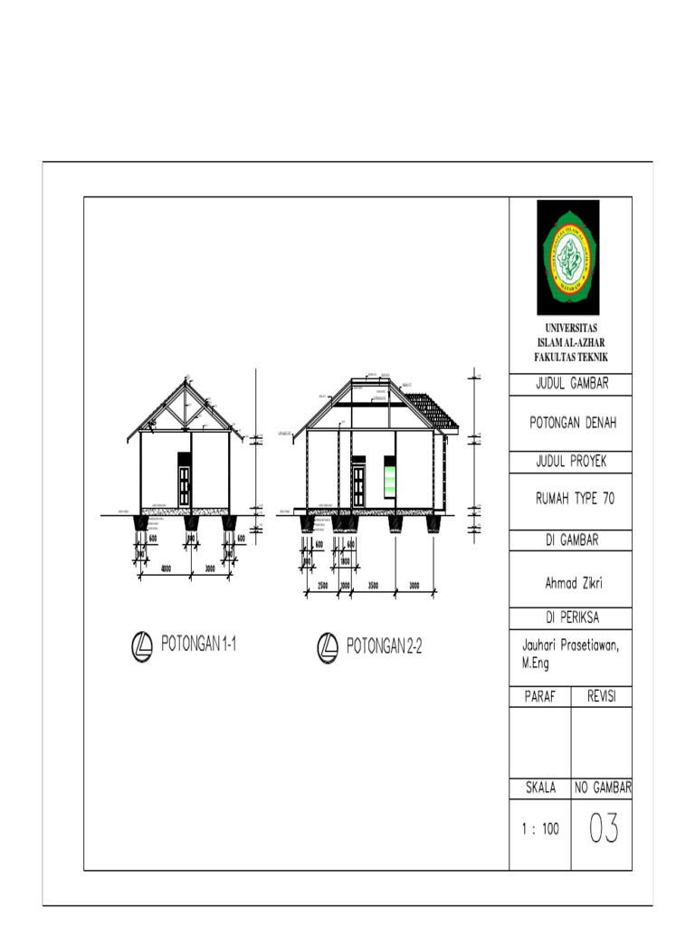 Denah Type 70 Lanjutan1-Model 2 | PDF