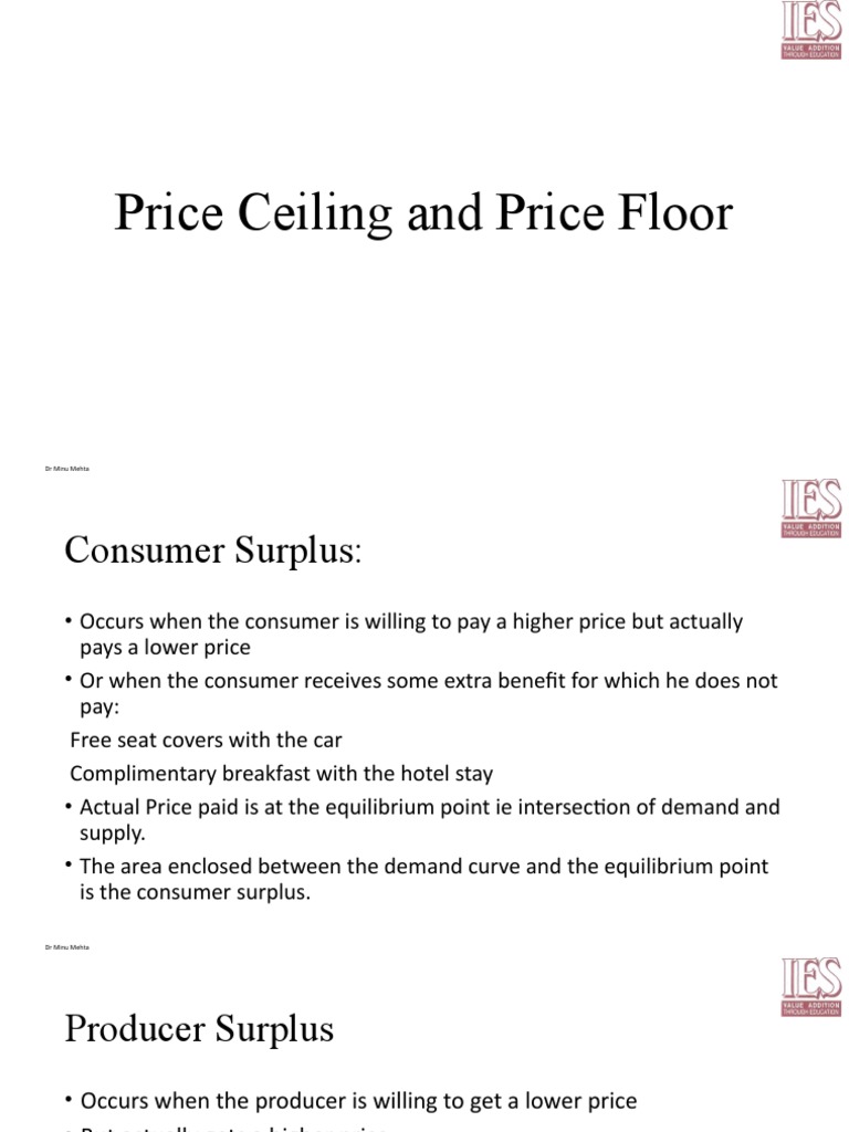 Price Ceiling and Price Floor | PDF | Economic Surplus | Economic ...
