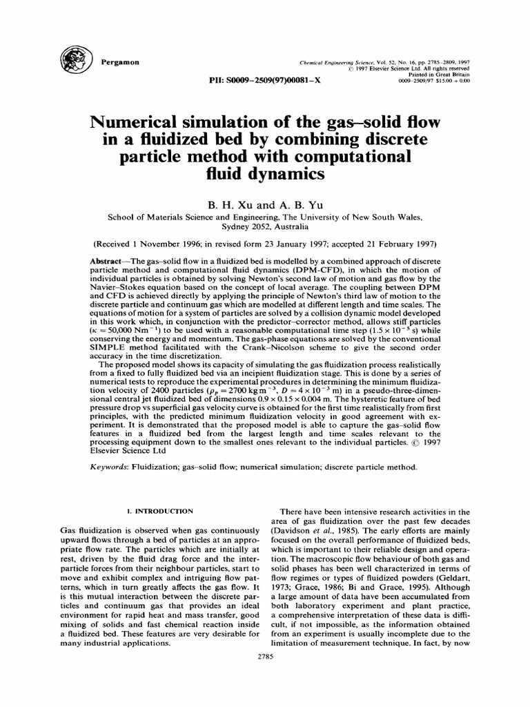 Numerical Simulation of The Gas-Solid Flow in A Fluidized Bed by ...