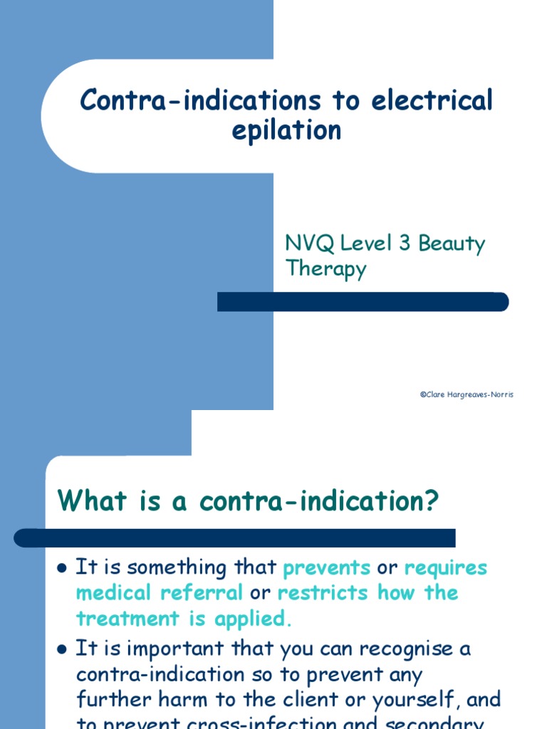 Contra Indications To Electrical Epilation | PDF | Infection | Scar